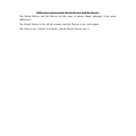 Differences royal decree and decree | DOCX