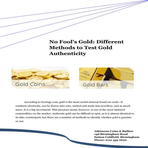 Different Methods to Test Gold Authenticity | DOCX