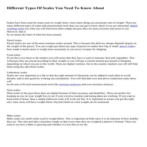 Different Types of Scales You Need To Know About