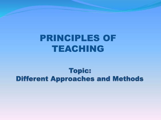 Teaching approaches, strategies, methods and techniques | PPT