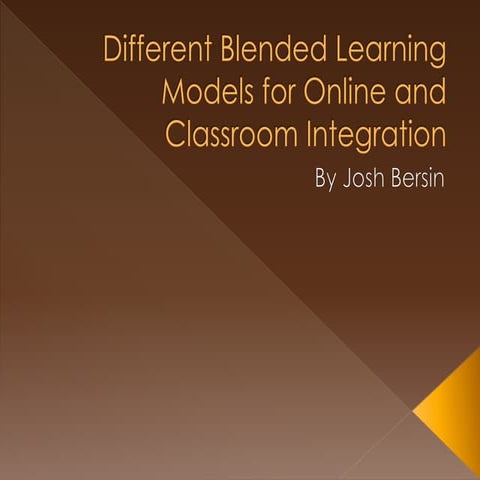 Different Blended Learning Models for Online and Classroom Integration ...