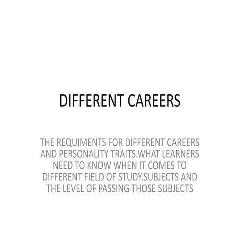 Different careers | PPTX