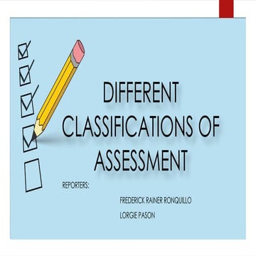 DIFFERENT CLASSIFICATIONS OF ASSESSMENT.pptx