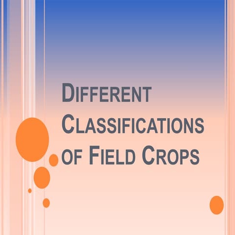 Different classifications of field crops.agronomy | PPT