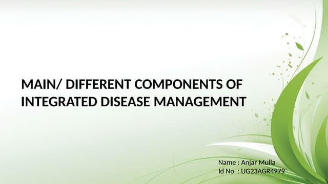 Integrated Plant Disease Management (IDM) | PPTX