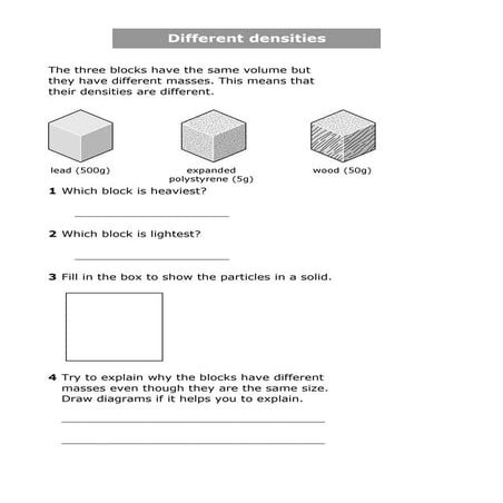 Different Densities+Mind Map | DOC