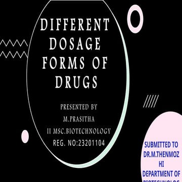 DIFFERENT DOSAGE FORMS OF DRUGS.pptx for PHBT | PPTX