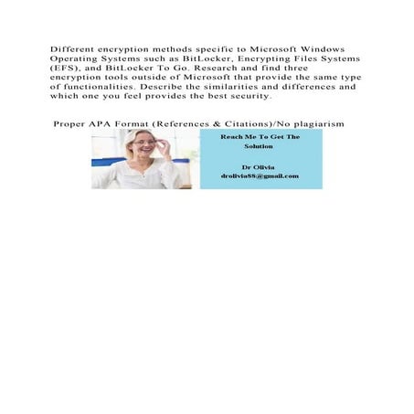 Different encryption methods specific to Microsoft Windows Operating.docx