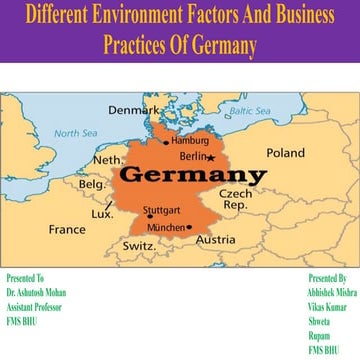 Different environment factor and business practices of germany | PPTX