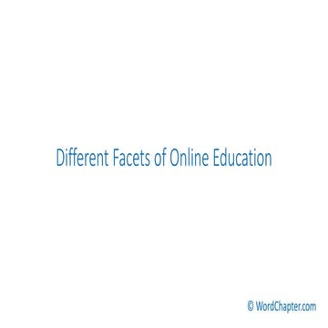 Different facets of online education | PPT