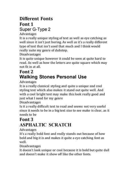 Different fonts | PDF