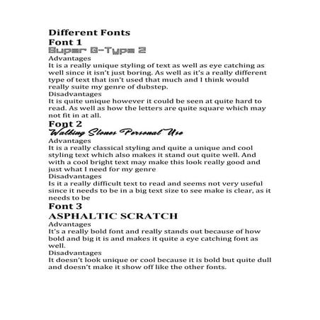 Different fonts | PDF