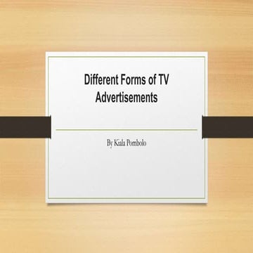 Different form of tv advertisements | PPT