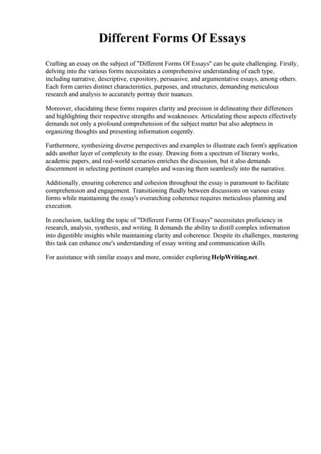 4 Types Of Essays | PDF