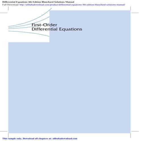 Differential Equations 4th Edition Blanchard Solutions Manual | PDF