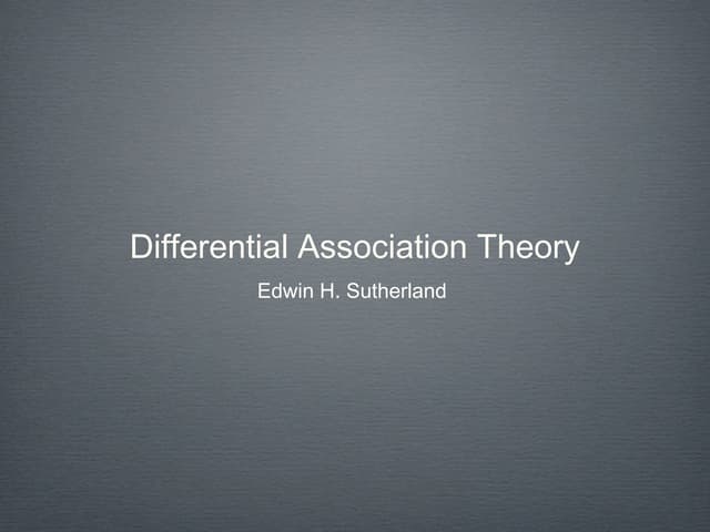 Social Disorganization Theory | PPT