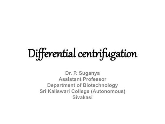 Density Gradient Centrifugation Ppt