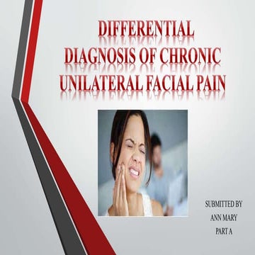 DIFFERENTIAL DIAGNOSIS OF CHRONIC UNILATERAL FACIAL PAIN ann ppt (1 ...