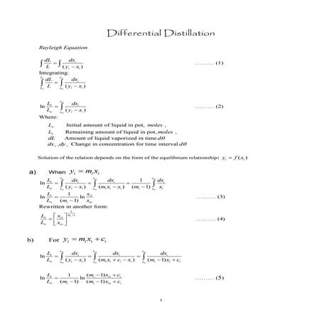 Differential distillation | PDF
