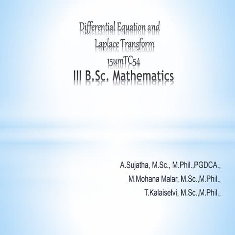 Differential equation | PPT