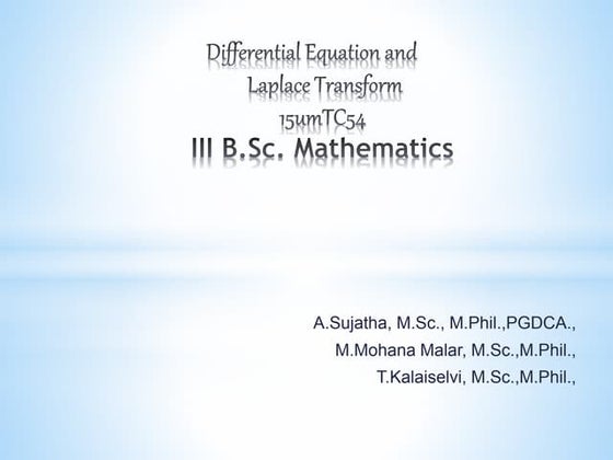 Partial differential equations | PPTX | Physics | Science