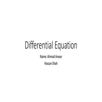 Differential Equation.pptx free download | PPT