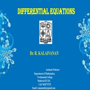 Differential Equation And Its Applications | PPTX