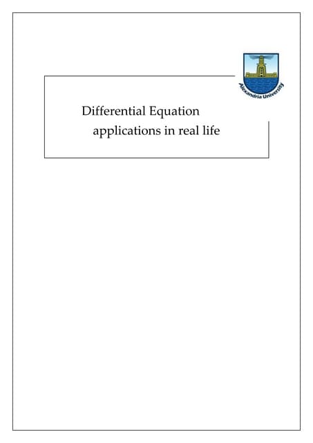 Application of differential equation in real life | PPTX | Physics ...