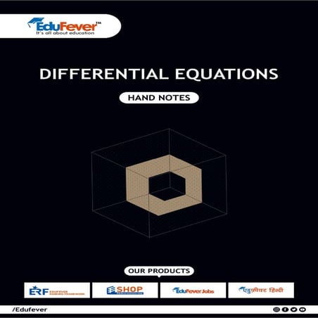 Differential Equations Mathematics Handwritten Notes Pdf