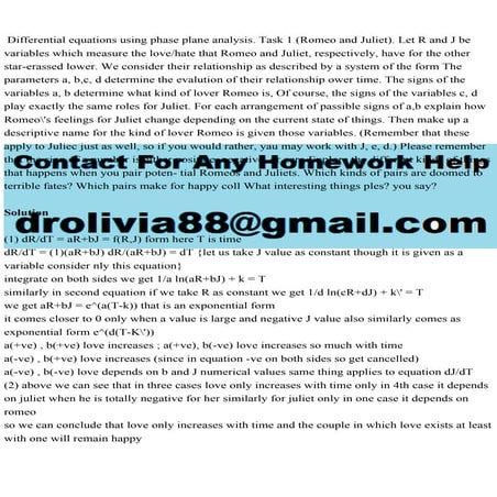 Differential equations using phase plane analysis. Task 1 (Romeo .pdf