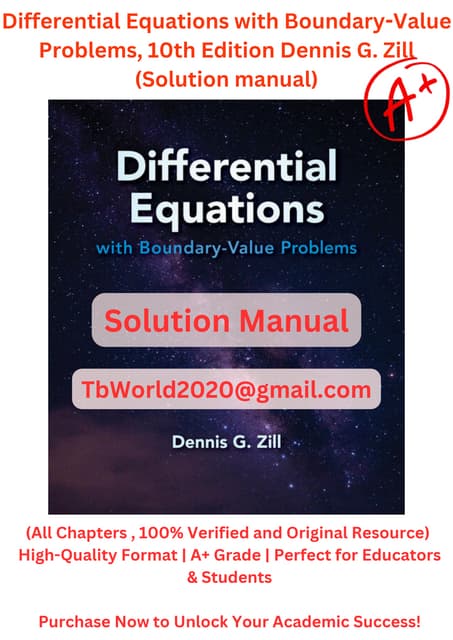 Answers to Problems for Advanced Engineering Mathematics, 7th Edition by Dennis Zill | PDF