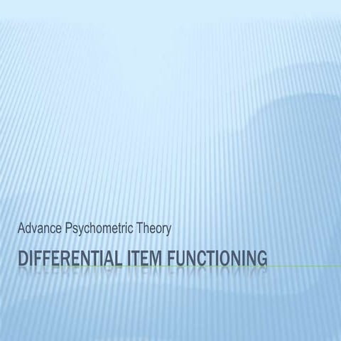 Differential item functioning2 | PPTX