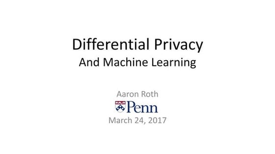Adversarial Classification Under Differential Privacy | PPT