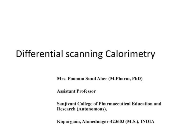 Differential Scanning Calorimetry (DSC) | PPT