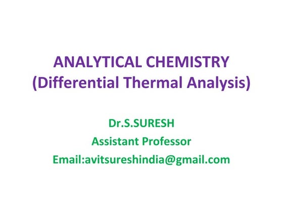 Differential Thermal Analysis(pdf) | PDF