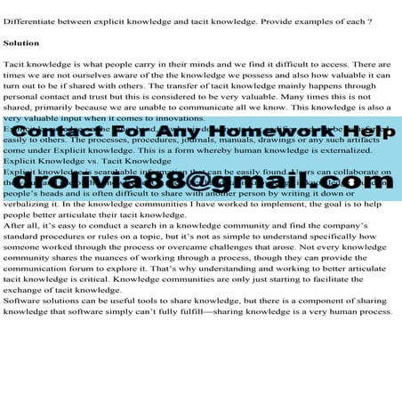 Differentiate between explicit knowledge and tacit knowledge. Provid.pdf