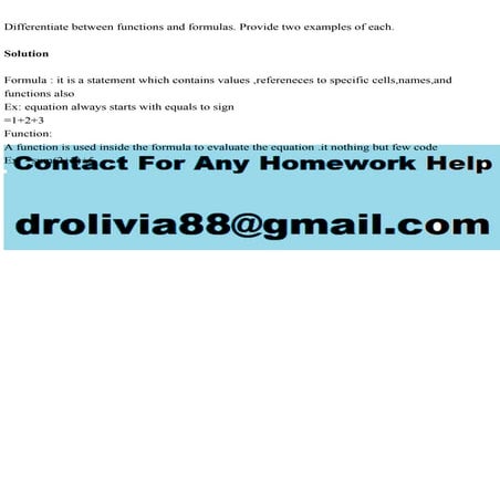 Differentiate between functions and formulas. Provide two examples o.pdf