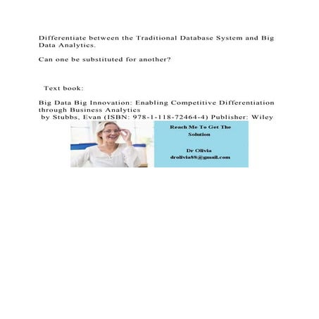 Differentiate between the Traditional Database System and Big Data A.docx | Databases | Computer ...