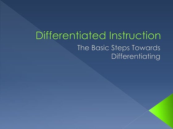 Differentiation Made Easy | PPT | Special Education | Education