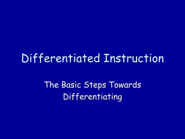 Differentiated instruction | PPT