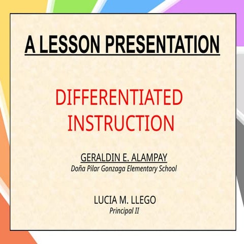 DIFFERENTIATED INSTRUCTION POWERPOINT PRESESNTATION | PPTX