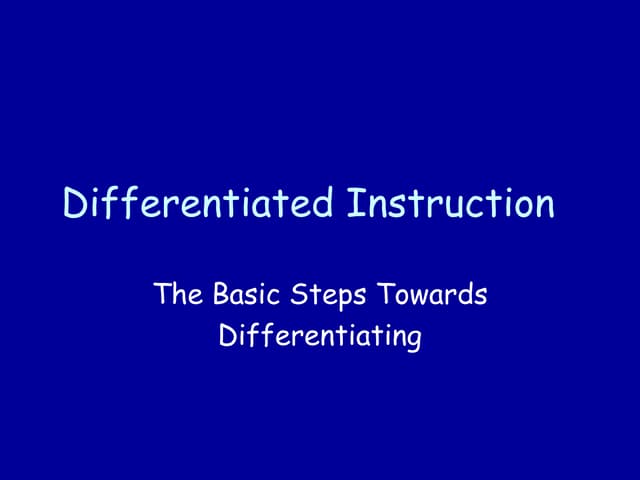 Differentiated instruction | PPT
