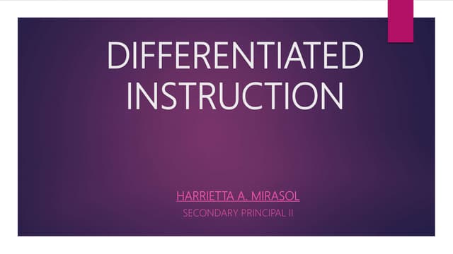 Differentiated Instruction (Jenn) | PPT