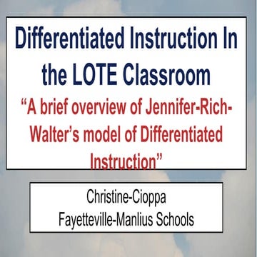 Differentiated instruction in the lote classroom | PDF