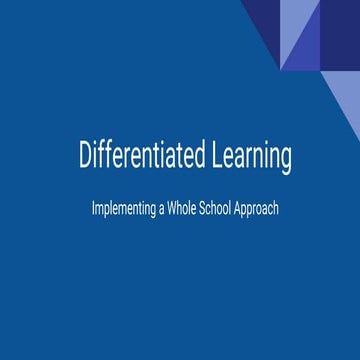 Differentiated Learning - School wide approach | PPTX | Educational ...