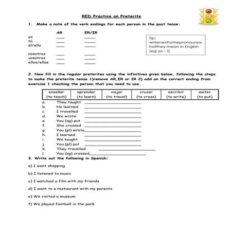 Differentiated lesson on preterite tense | DOCX