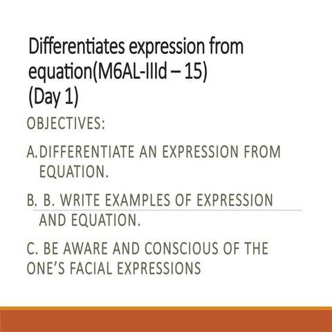 Differentiates expression from equation(M6AL-IIId – 15).pptx