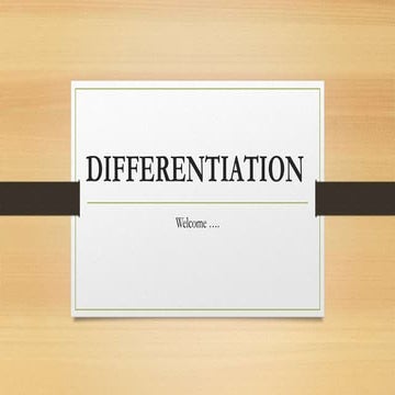 Differentiation | PPTX