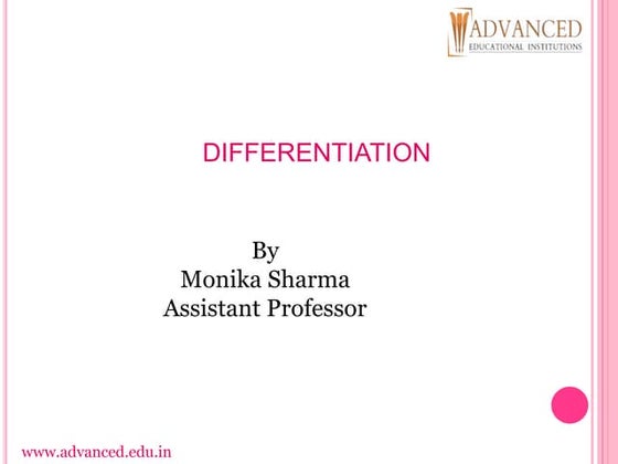 Differentiation | PPT