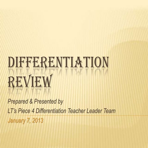 Differentiation Review | PPTX